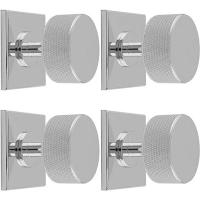 4 PACK - Knurled Radio Cabinet Door Knob & Matching Backplate ...