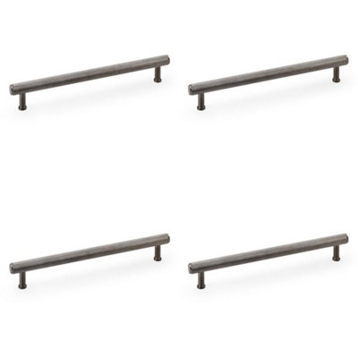 4 PACK - Knurled T Bar Pull Handle - Dark Bronze - 224mm Centres ...