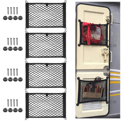 4 Pack Large Storage Net Pocket Camper Van Caravan Organiser Holder