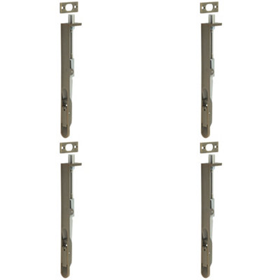 4 PACK Lever Action Flushbolts with Radiused Forend in Antique Brass ...