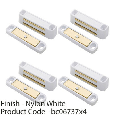 4 PACK - Magnetic Cupboard Door Catch - 42mm Wardrobe Unit Closer ...
