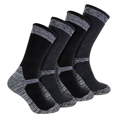 Buy 4 Pack Mens Reinforced Cotton Industrial Wear Work Socks 6-11 Black ...