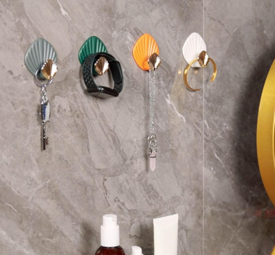 4 Pack Multicolored Adhesive Wall Hooks in Shapes, self-adhesive Hooks ...