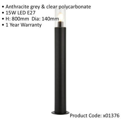 4 PACK Outdoor Bollard Post Light - 15W E27 LED - 800mm Height ...