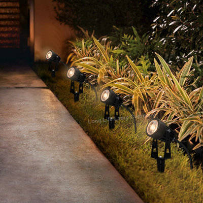4 Pack Outdoor Garden LED Spike Lights Warm White 12v Low Voltage ZLCSK1WW