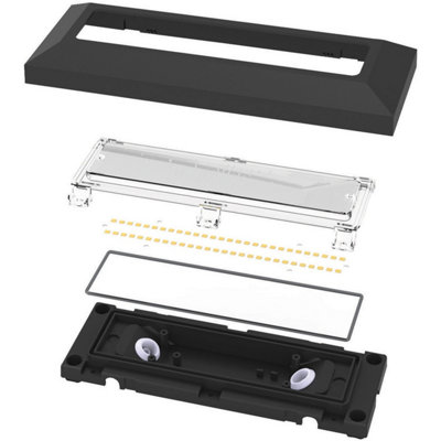 4 PACK Outdoor Pathway Guide Light - Indirect 2W Warm White LED - Black ABS