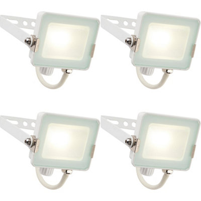 4 PACK Outdoor Waterproof LED Floodlight - 10W Cool White LED - Matt ...