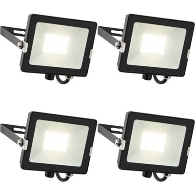 4 PACK Outdoor Waterproof LED Floodlight - 30W Cool White LED - Matt ...