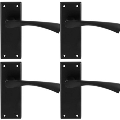4 PACK - PAIR Angular Lever on Latch Backplate Door Handle 150 x 50mm ...