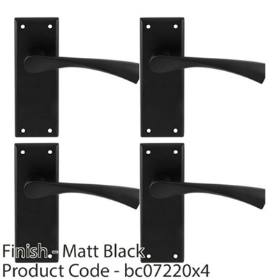 4 PACK - PAIR Angular Lever on Latch Backplate Door Handle 150 x 50mm ...