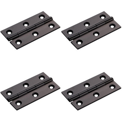 4 PACK - PAIR Cabinet Hinge - 64 x 35mm Matt Black Cupboard Wardrobe ...