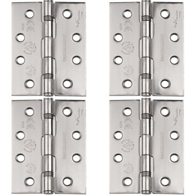 4 PACK - PAIR Grade 13 Heavy Duty Slim Knuckle Hinge - 107 x 77mm ...