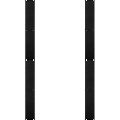 4 PACK - Plain Door Finger Plate 500 x 75mm - Matt Black Steel Push Plate