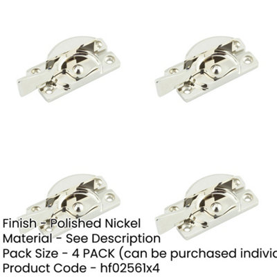 4 PACK Polished Nickel Fasteners for Modern Windows - Window Fastener