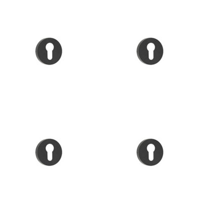 4 PACK Premium Euro Profile Escutcheon in Matt Black - 52mm, 304g, Fire ...