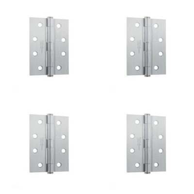 4 PACK Premium Grade 7 Steel Heavy Duty Button Tip Hinge - Satin Chrome ...