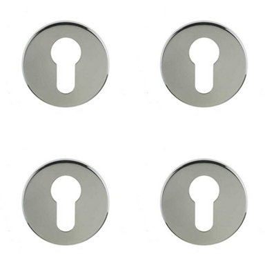4 PACK Premium Polished Stainless Steel Euro Profile Escutcheons 52x5mm ...