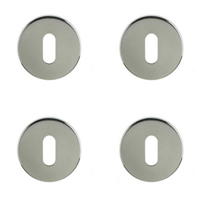 4 PACK PREMIUM POLISHED STAINLESS STEEL KEYWAY ESCUTCHEONS 52X5MM GRADE ...