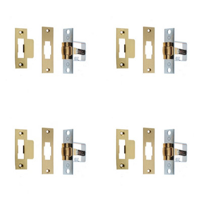 4 PACK Premium Rollerbolt Catch in 41mm Satin Brass Finish for Secure ...