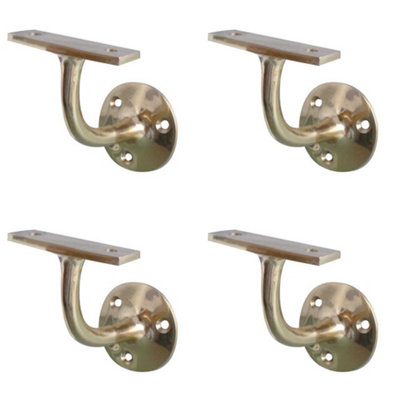 4 PACK Premium Solid Brass Handrail Brackets 75mm for Enhanced ...