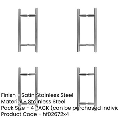 4 PACK Premium Stainless Steel 25mm Pull Handle for B2B Fixing - Sleek ...