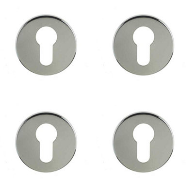 4 PACK Premium Stainless Steel Euro Profile Escutcheons 52x8mm - Grade ...