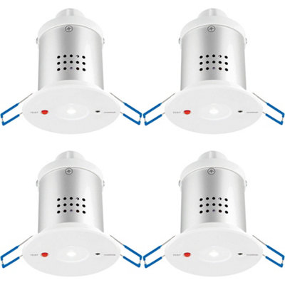 4 PACK Recessed Emergency Ceiling Downlight - Daylight White - Self ...