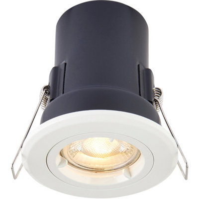 4 PACK RECESSED FIXED CEILING DOWNLIGHT - 50W GU10 REFLECTOR - MATT WHITE