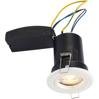 4 PACK RECESSED FIXED CEILING DOWNLIGHT - 50W GU10 REFLECTOR - MATT WHITE