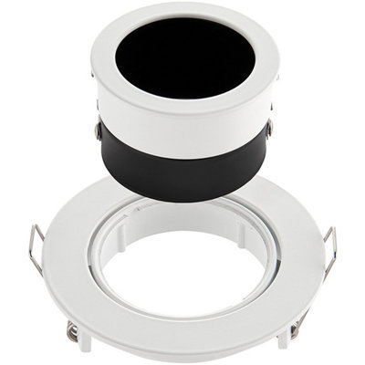 4 PACK Recessed Tiltable Ceiling Downlight - 50W GU10 Reflector - Matt ...