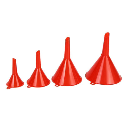 4-Pack Red Funnels, Food-Grade Plastic, Small to Medium Sizes for ...