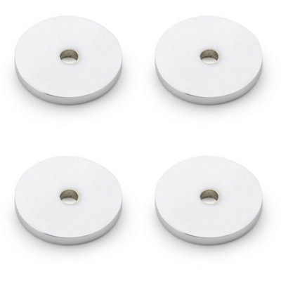 4 PACK - Round Kitchen Door Knob Backplate - Polished Chrome 25mm ...