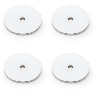 4 PACK - Round Kitchen Door Knob Backplate - Polished Chrome 35mm ...
