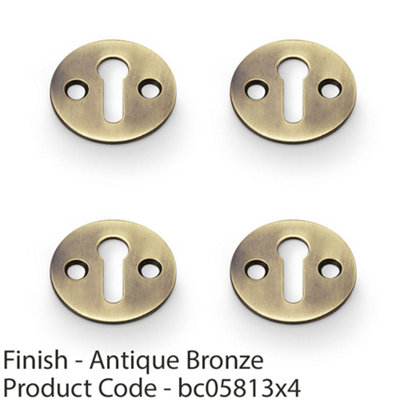 4 PACK - Round Victorian Standard Lock Profile Escutcheon - Antique ...