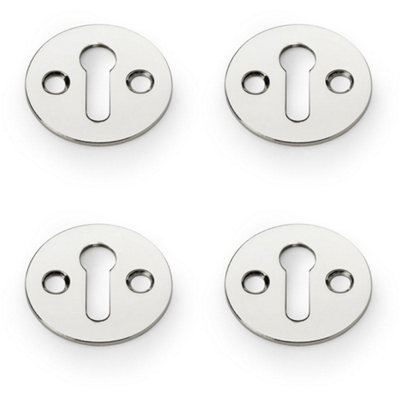 4 PACK - Round Victorian Standard Lock Profile Escutcheon Polished ...