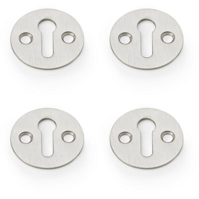 4 PACK - Round Victorian Standard Lock Profile Escutcheon - Satin ...