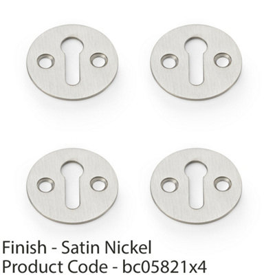 4 PACK - Round Victorian Standard Lock Profile Escutcheon - Satin ...