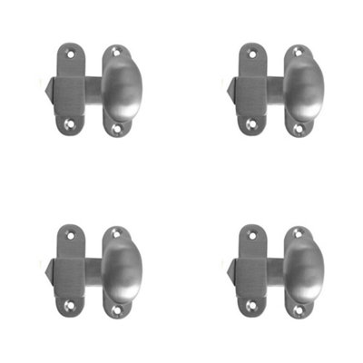 4 PACK Satin Chrome Throw Over Catch 51mm for Glass Cabinets - Cupboard ...