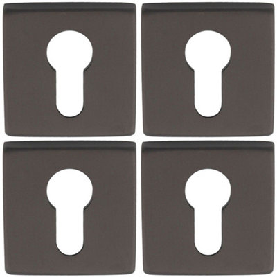 4 PACK - Screwless Square EURO Profile Escutcheon - Anthracite 50mm ...