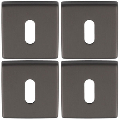 4 PACK - Screwless Square Standard Profile Escutcheon - Anthracite 50mm ...