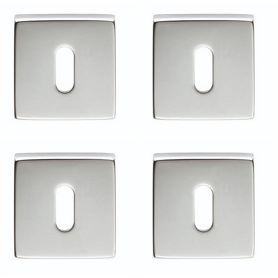 4 PACK - Screwless Square Standard Profile Escutcheon Polished Chrome ...