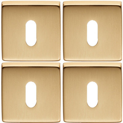 4 PACK - Screwless Square Standard Profile Escutcheon - Satin Brass ...