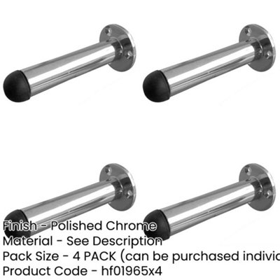 4 PACK Sleek Cylinder Wall Mounted Door Stop with Polished Chrome ...