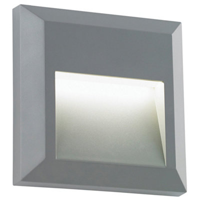4 PACK Square IP65 Guide Light - Indirect 1.1W Warm White LED - Gray ABS