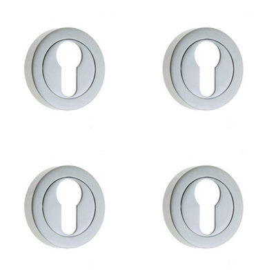 4 PACK Stylish Designer Euro Profile Escutcheons with Polished Chrome ...