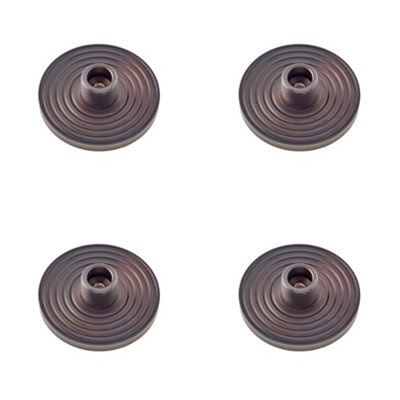 4 PACK Stylish Reeded Bases for Wall-Mounted Doorstops in Dark Bronze ...