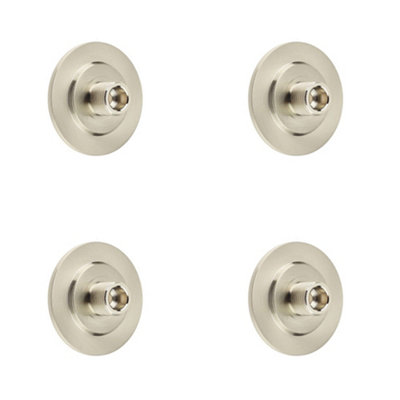 4 PACK Stylish Satin Nickel Wall-Mounted Doorstops with Stepped Bases ...