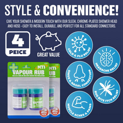 4 Pack Vapour Rub Cold Cough Congestion Relief Headache Eucalyptus ...