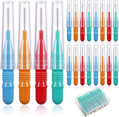 4 Packs of 10 Interdental Brushes Dental Floss Heads Dental Brushes ...