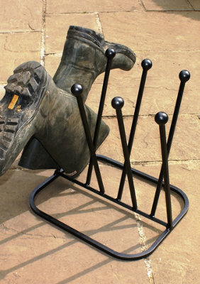 4 Pair Diagonal Boot Rack (Round) - Steel Wellie Stand - Steel - L35.6 ...